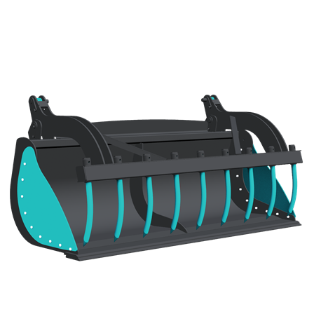 GA19 Bucket with forged tines grab for small tractor and loader
