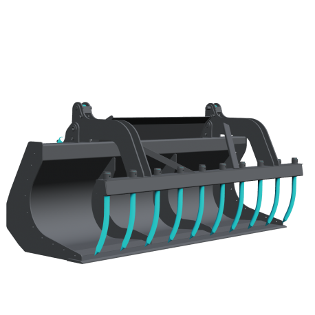 GR25 Bucket with forged tines grab for small tractor and loader